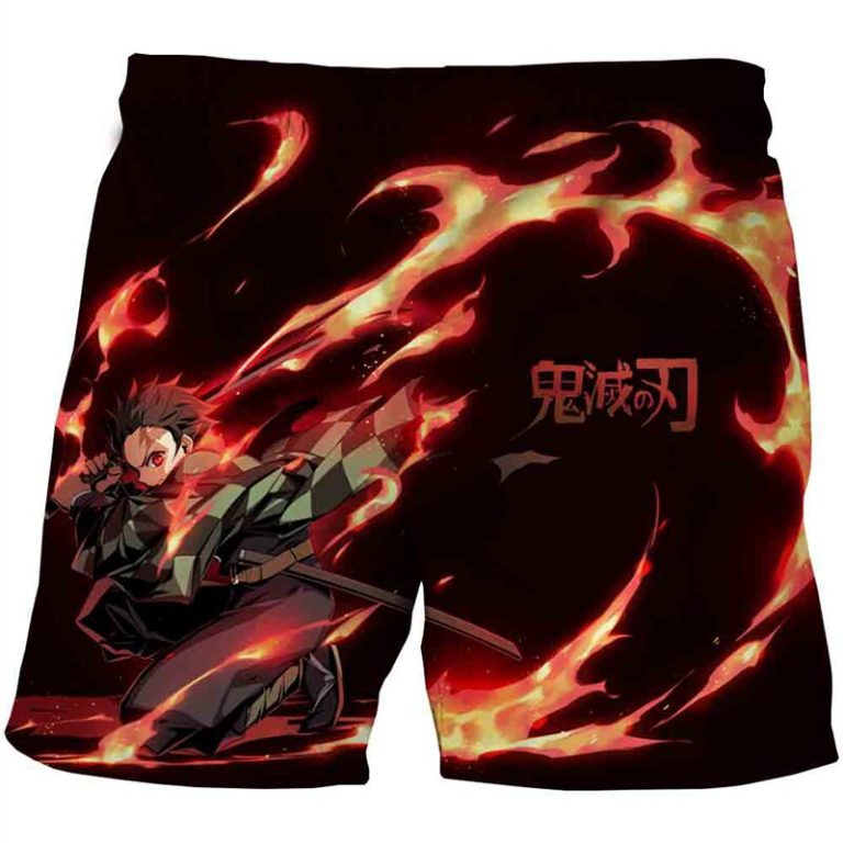 Demon Slayer Tanjiro Short Swim Trunks | Anime Swim Trunks Store